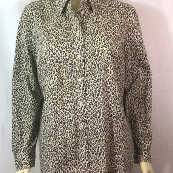 Talbots | Tops | Talbots Animal Print Blouse | Poshmark